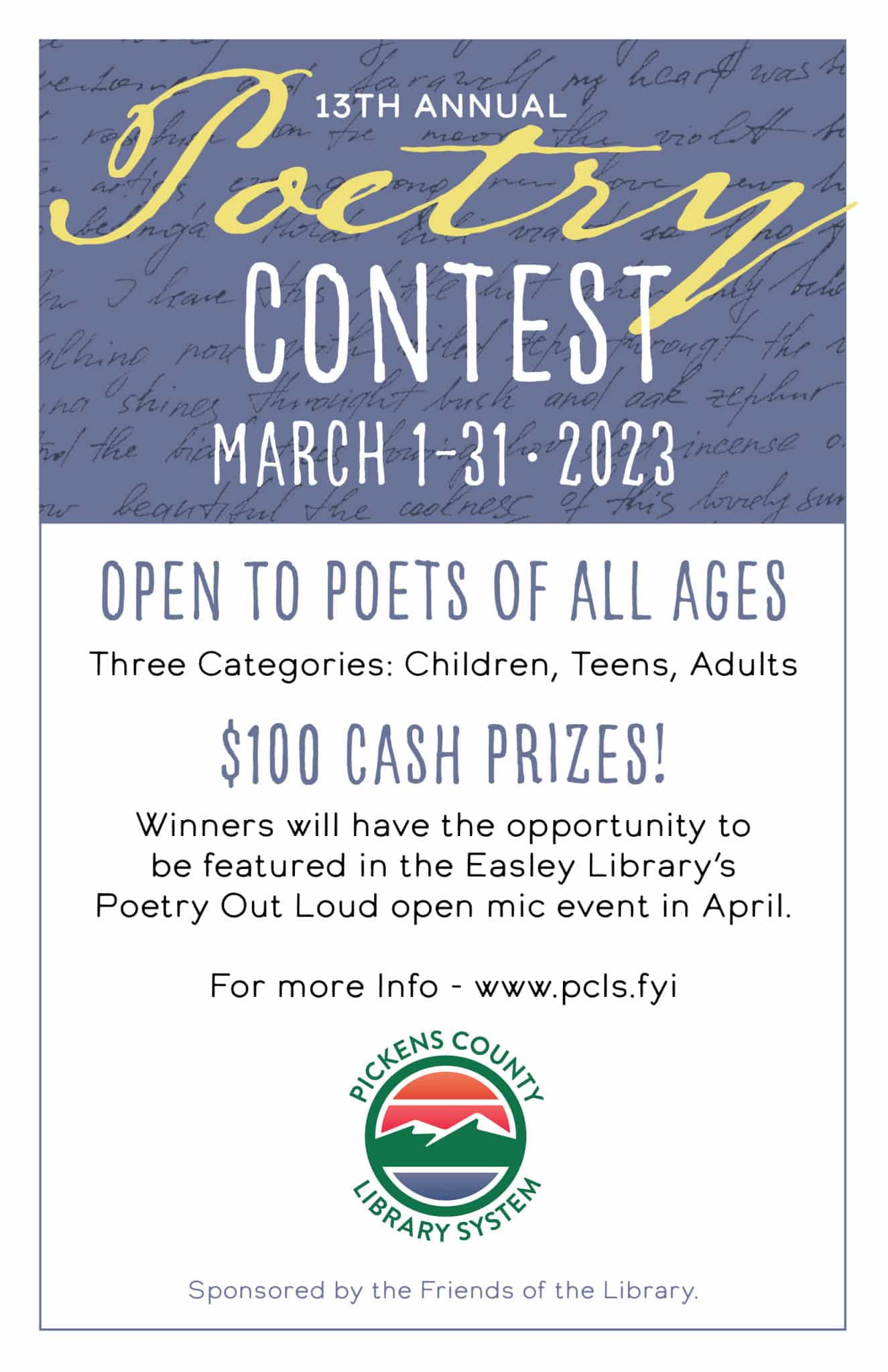 Poetry Contest | Pickens County Library System